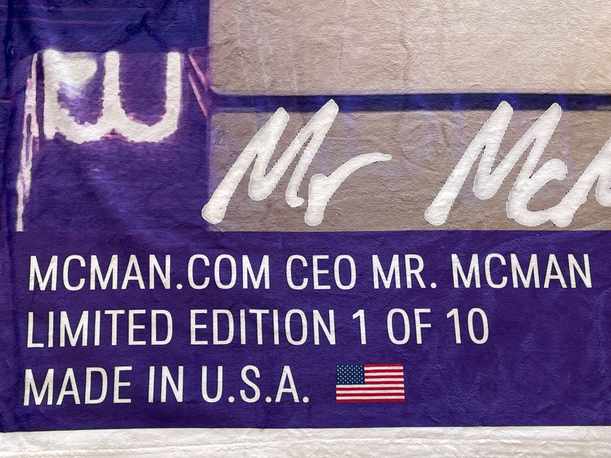 McMan.com CEO Mr. McMan Limited Edition Signed Fleece Blanket 2025 Col ...